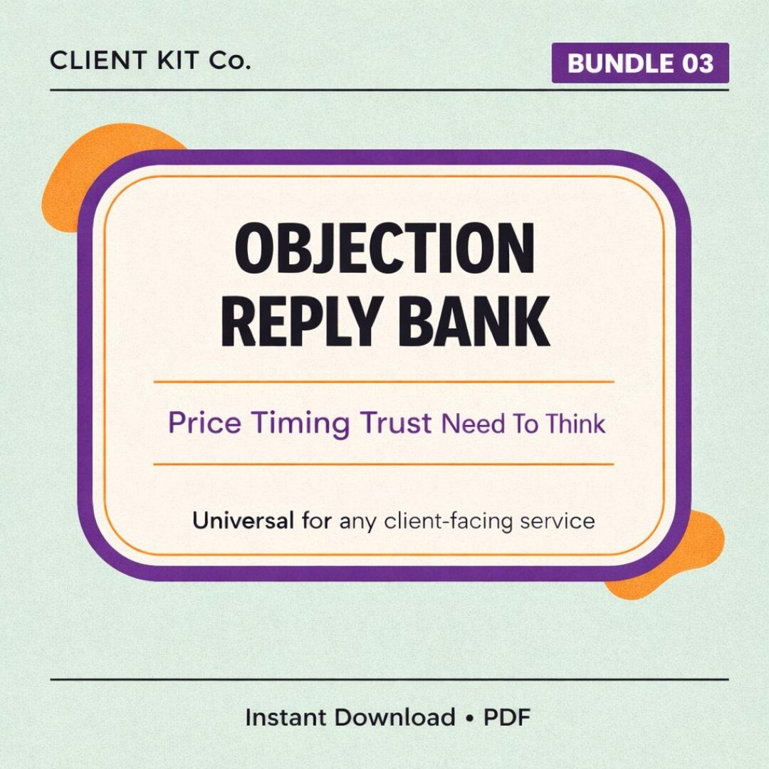 Client Objection Reply Scripts | Price, Timing, Trust (PDF Download) - Etsy