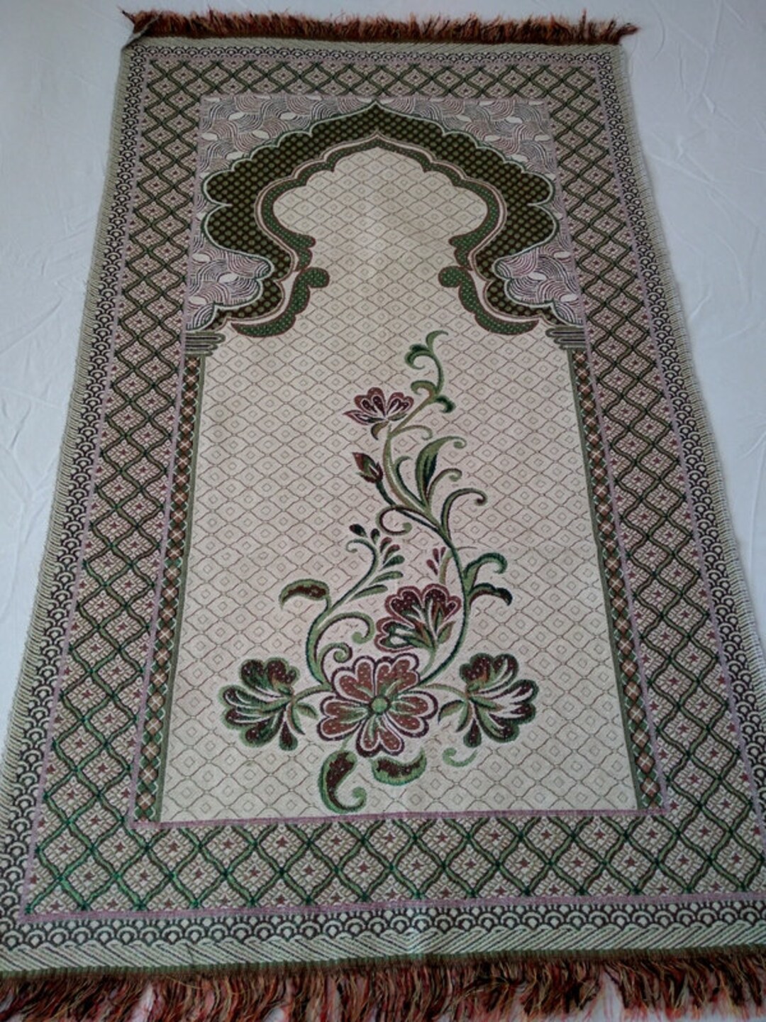 Prayer Mat, Salat Mat, Navy Blue Velvet Prayer Rug, Vintage Salat ...