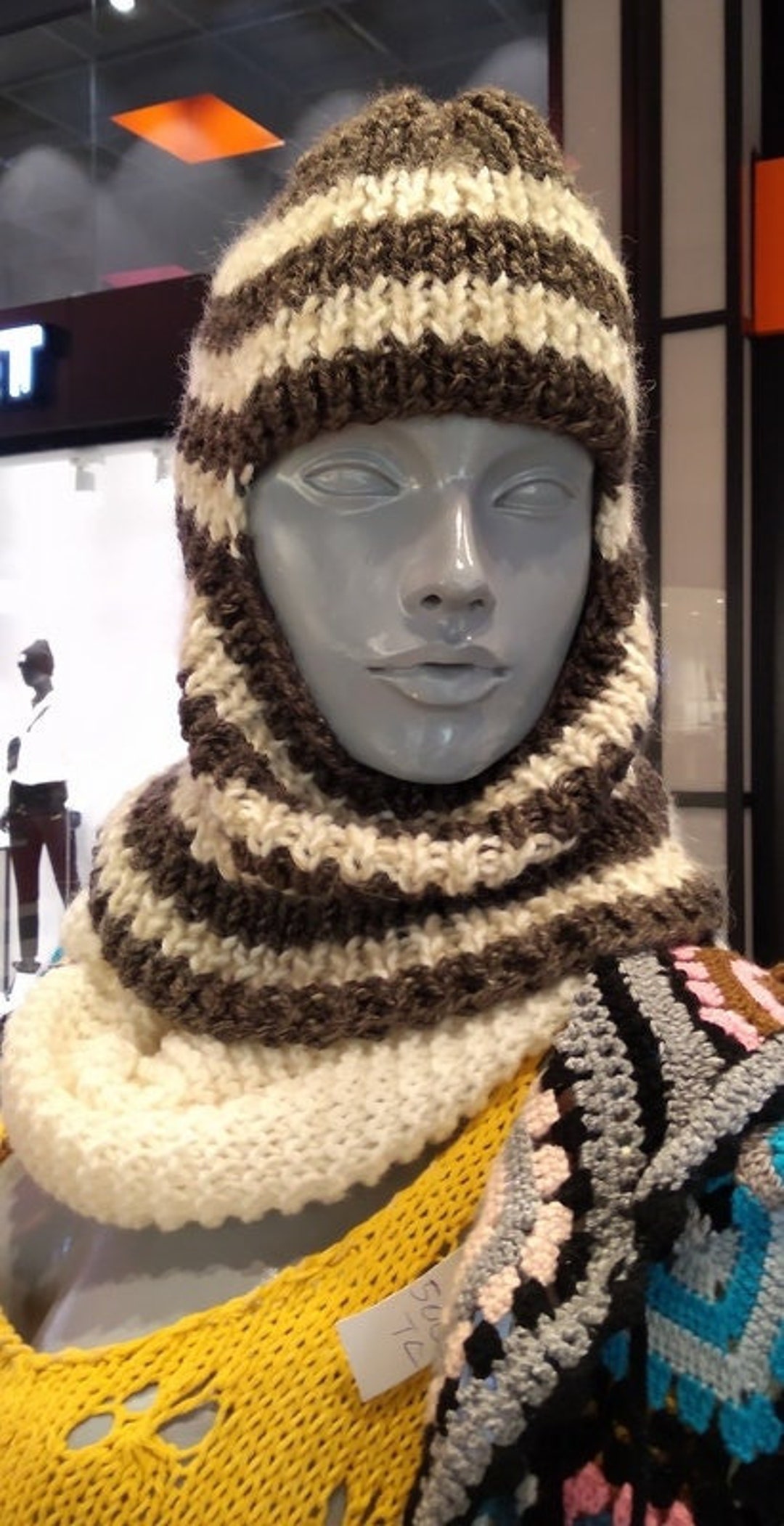 Wool Ski Mask Striped Balaclavas Adult Womens and Men Size, Warm Winter ...