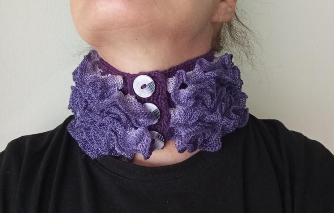 Victorian Style Ruffle Collar, Ruffled Choker in Purple, Choker Collars ...