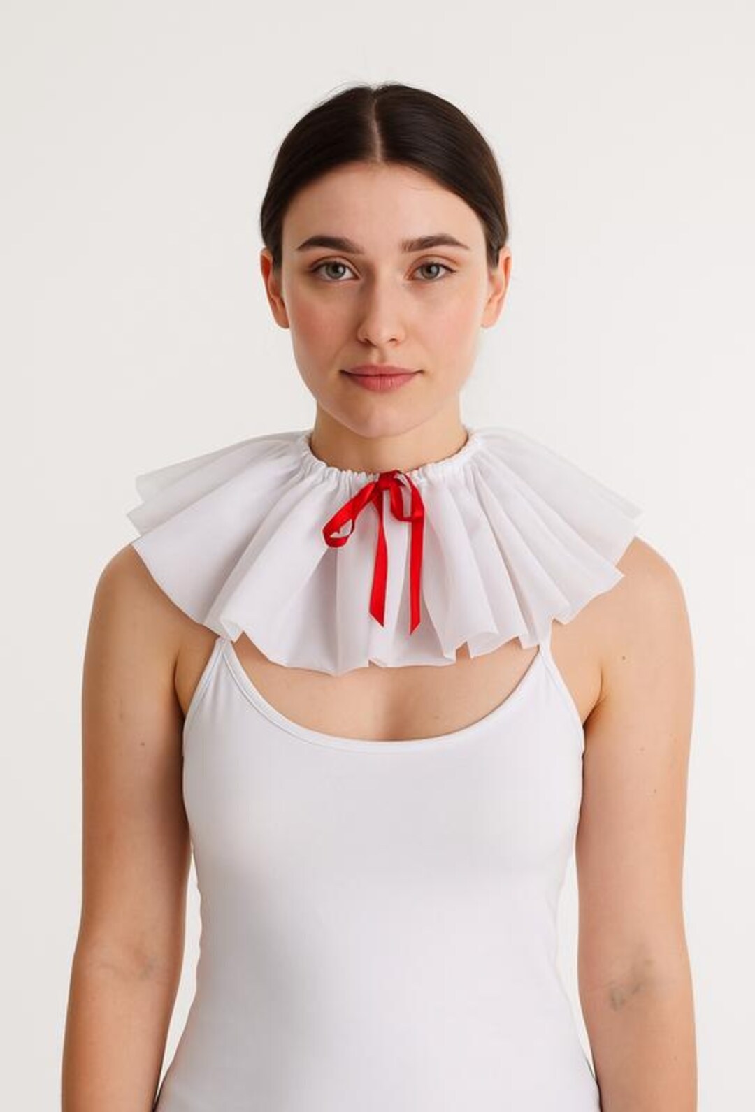 Huge Ruffle Neck Clown Collar, Renaissance Ruffled Collar Ruff Neck ...