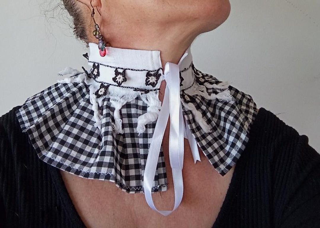 Detachable Plaid Ruffle Collar, Victorian Style Neck Ruff - Etsy