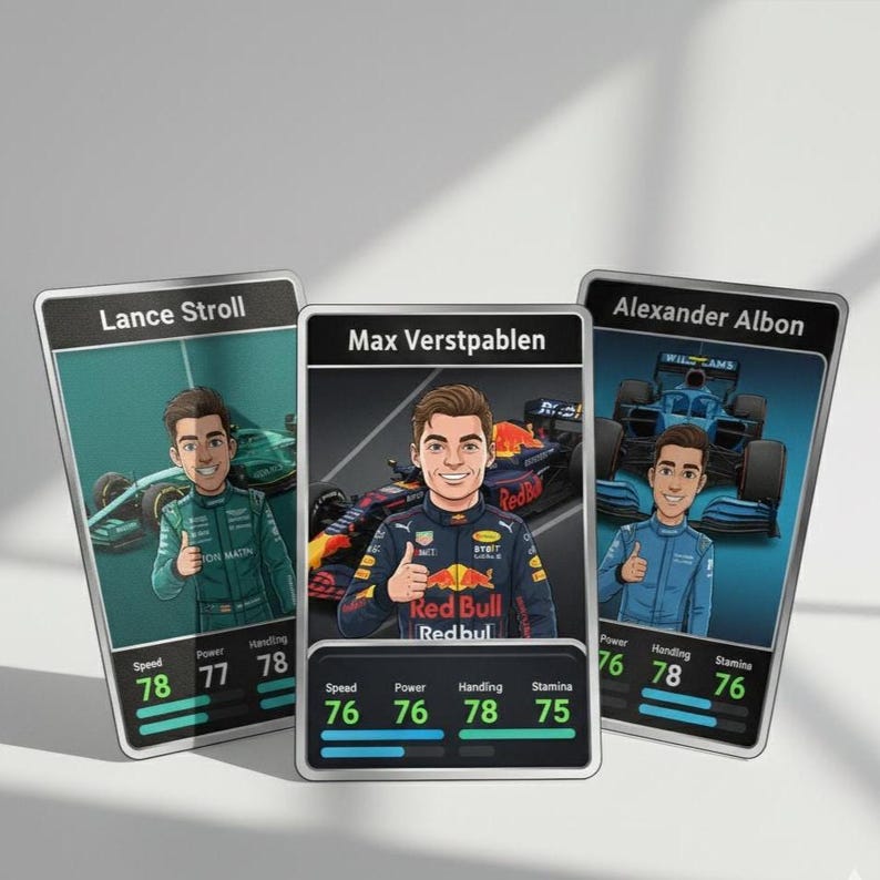 F1 Driver Card Set | Formula 1 Trading Cards (digital Download) - Etsy