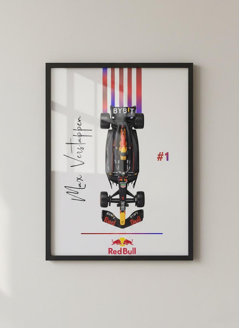 Max Verstappen #1 Ferrari F1 Poster, Formula 1 Wall Art, Minimalist F1 ...