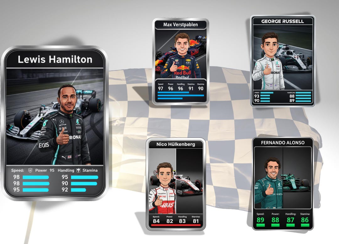 F1 Driver Card Set | Formula 1 Trading Cards (digital Download) - Etsy
