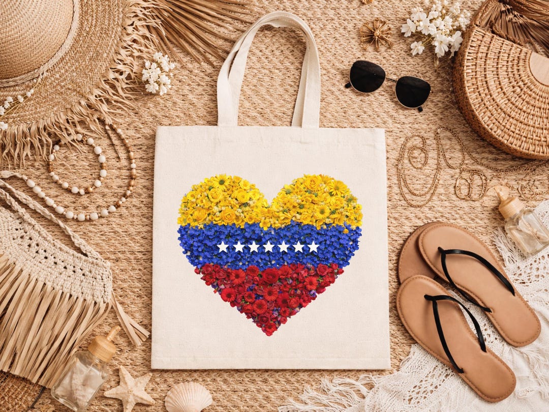Stand With Venezuela Tote Bag, Venezuela Heart Canvas Bag, Peace in ...