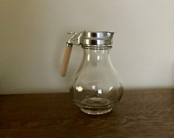 Vintage Dripcut Clear Glass Syrup Pitcher - Etsy