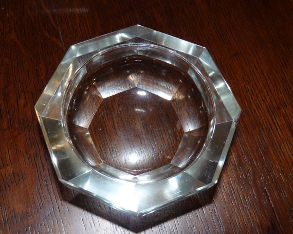 Leaded Crystal Octagonal Jewelry Bowl and Lid Etched … - Gem