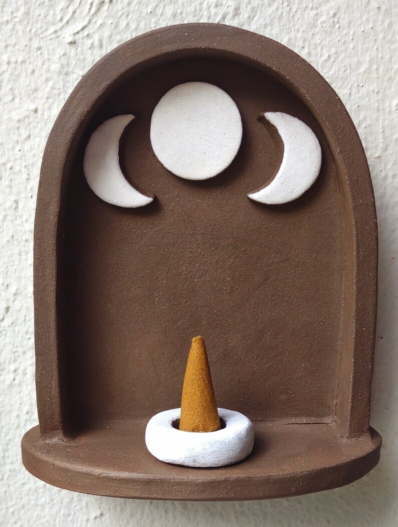 Celestial Altar, Ceramic Wall Altar, Moons and Stars, Chocolate Clay ...