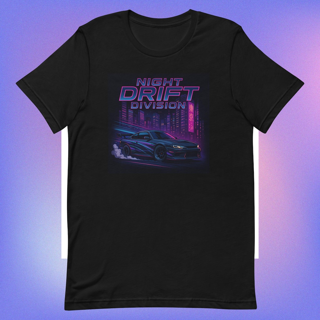 Night Drift Division Streetwear T-shirt – Neon Tokyo JDM Car, Retro ...