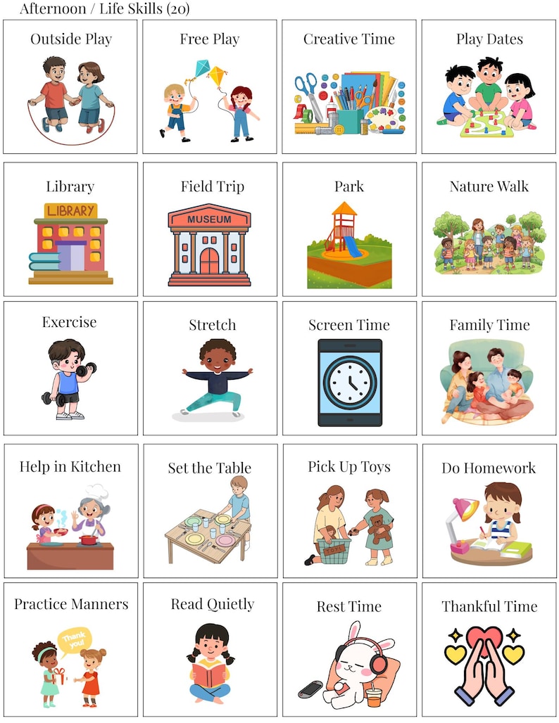 Christian Homeschool Visual Schedule Cards for Kids, 120 Routine Cards ...