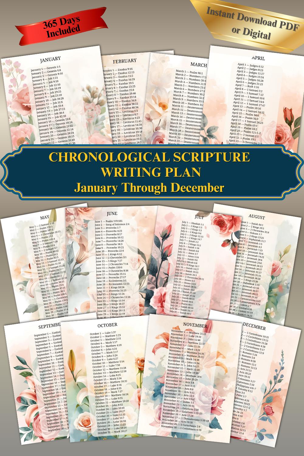 Chronological Scripture Writing Plan • 12 Month Bible Study (digital ...