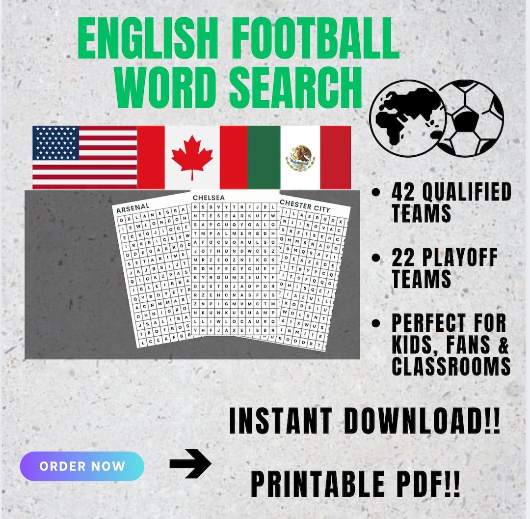 2026 World Cup Word Search | 64 Soccer Teams Activity (PDF Pattern) - Etsy