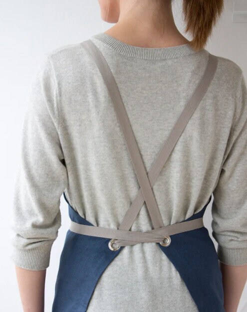 Kitchen Apron Slate Blue - Etsy Portugal