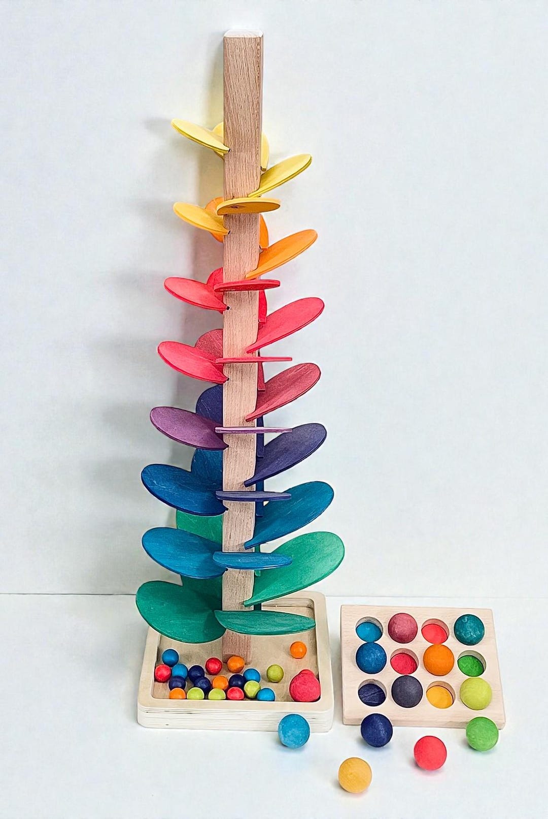 Handcrafted Wooden Musical Ball Run Tree| Montessori Sensory Toy ...