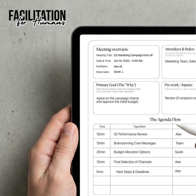 Editable Meeting Agenda Template | Printable Meeting Minutes (canva ...