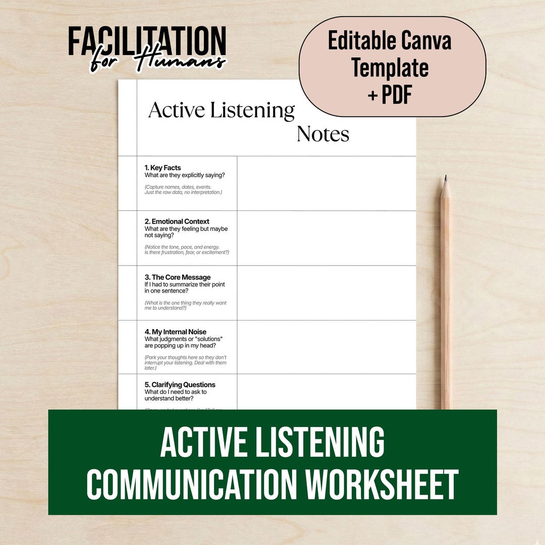 Active Listening Notes | Meeting Minutes Template | Discovery Call ...