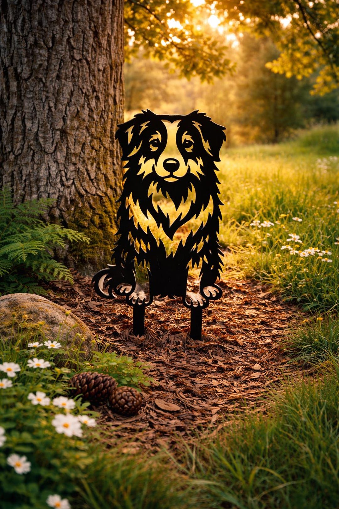 Metal Border Collie Dog Yard Art | Dog Memorial Yard Art | Pet Yard Art ...