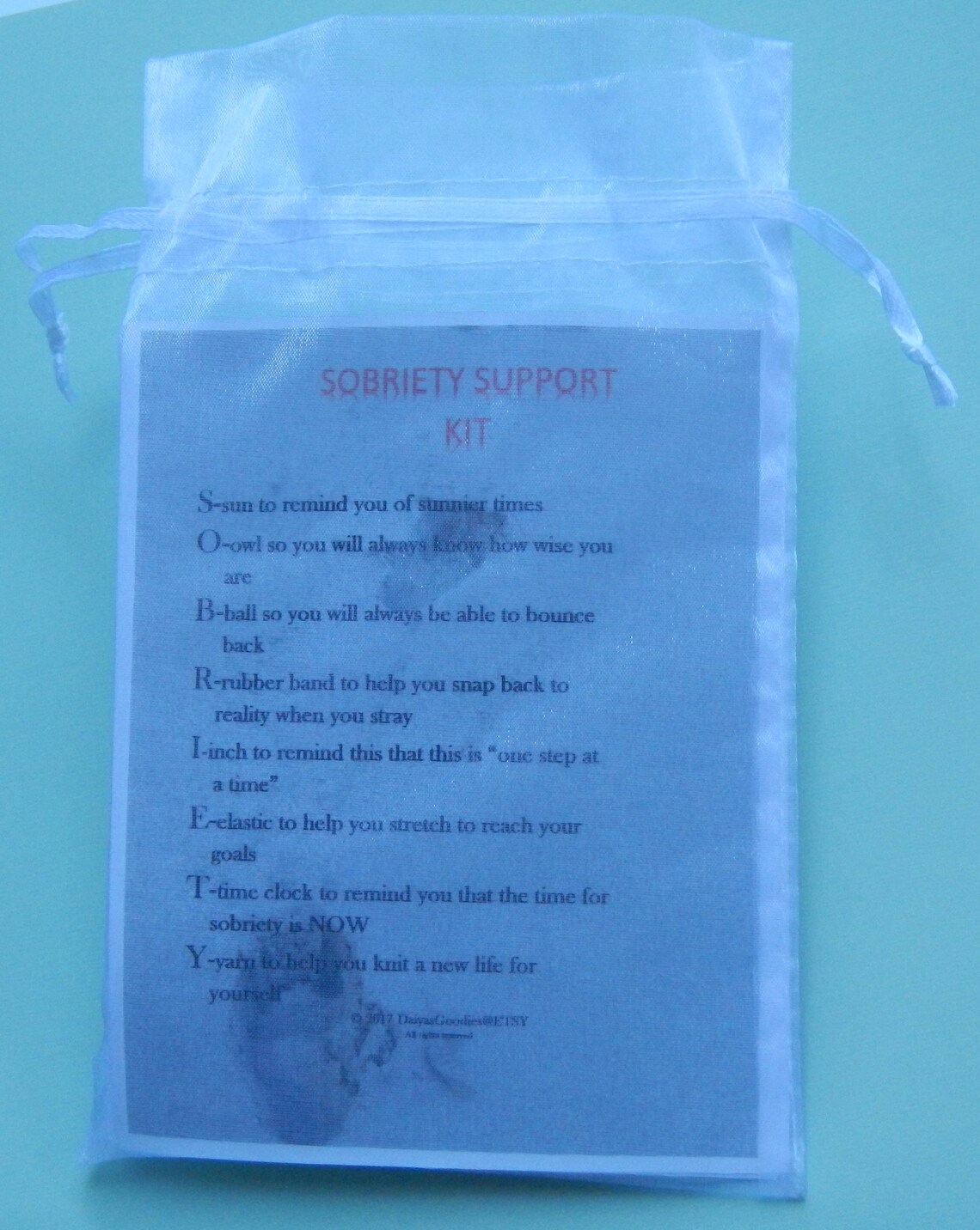 Sobriety Support Kit...a Tool for Keeping on Track With Sobriety - Etsy