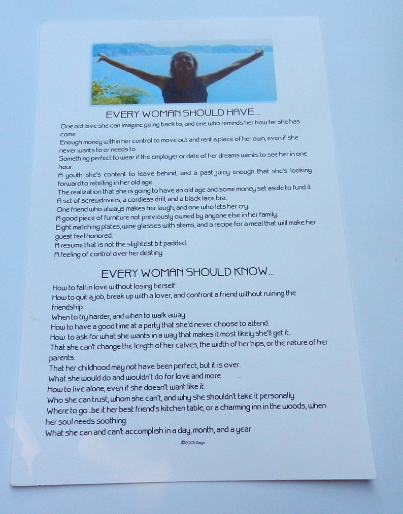 Every Woman Needs...personalized Poster - Etsy
