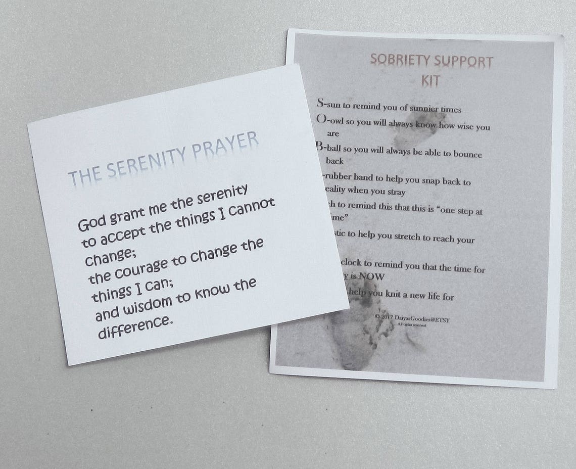 Sobriety Support Kit...a Tool for Keeping on Track With Sobriety - Etsy