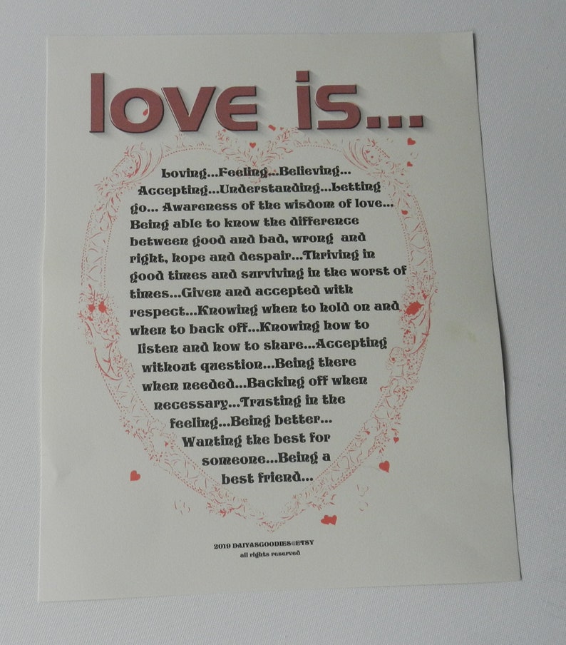 Love is Poster...defining and Celebrating LOVE - Etsy