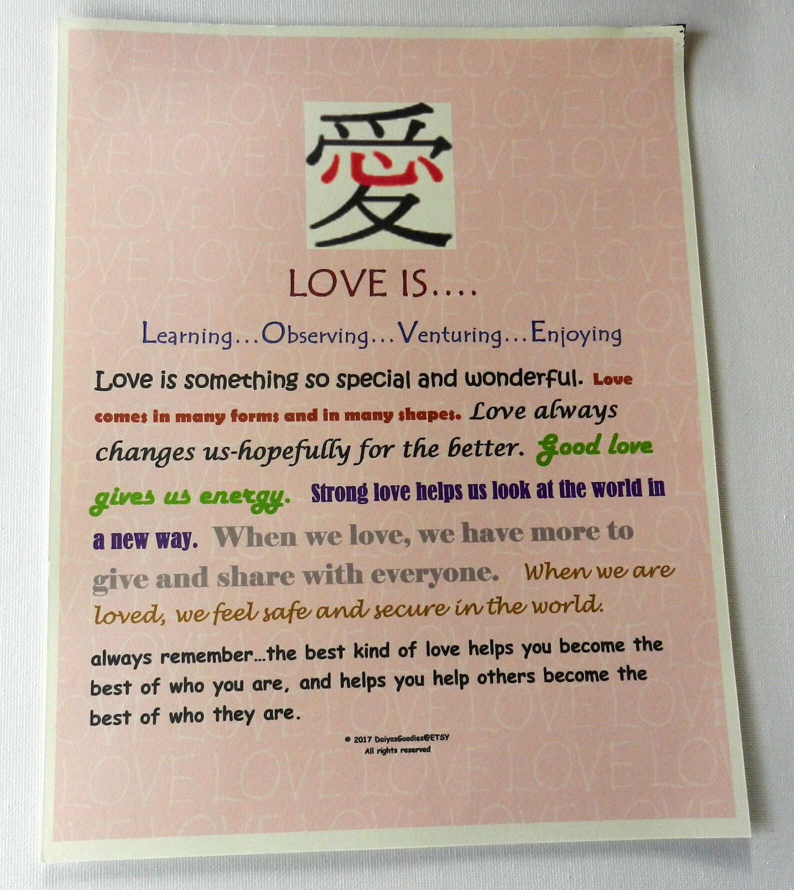 Love is Poster...defining and Celebrating LOVE - Etsy