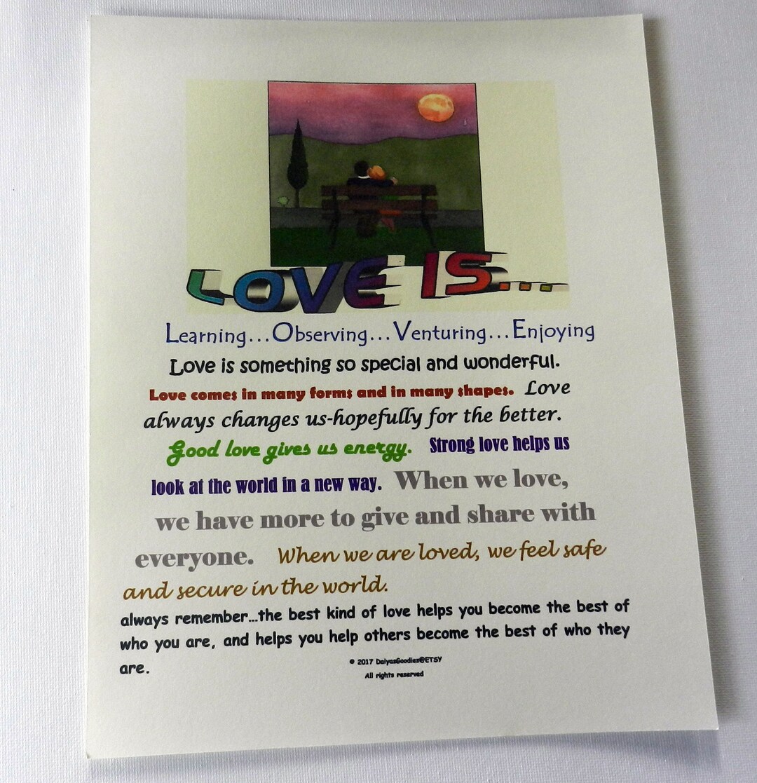 Love is Poster...defining and Celebrating LOVE - Etsy