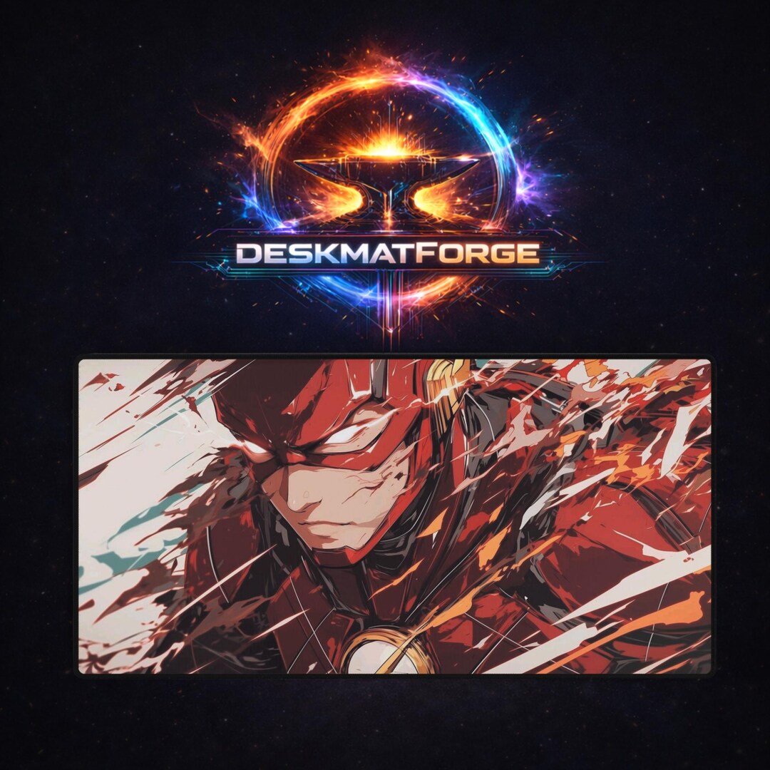 Scarlet Speedster Energy Desk Mat / Lightning Hero Inspired Gaming ...