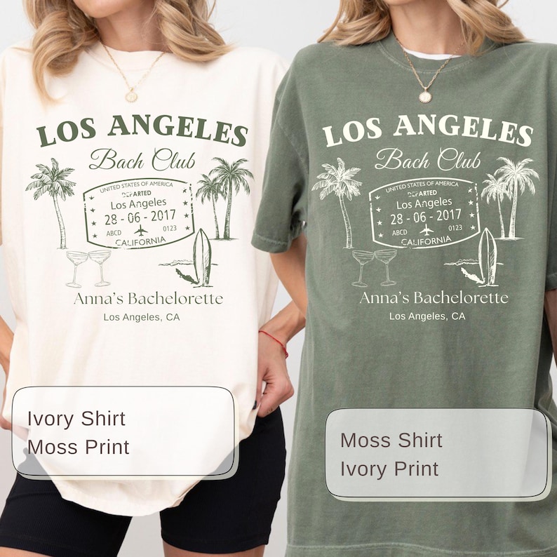 Los Angeles Bachelorette Shirt, Bach Club Party Tee, Personalized LA ...