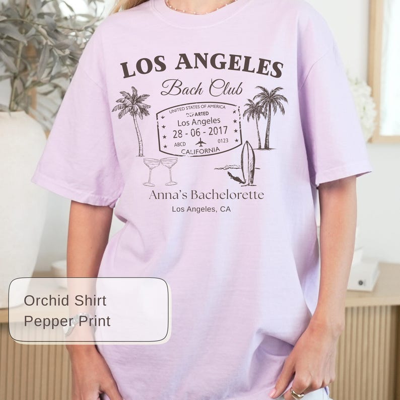 Los Angeles Bachelorette Shirt, Bach Club Party Tee, Personalized LA ...