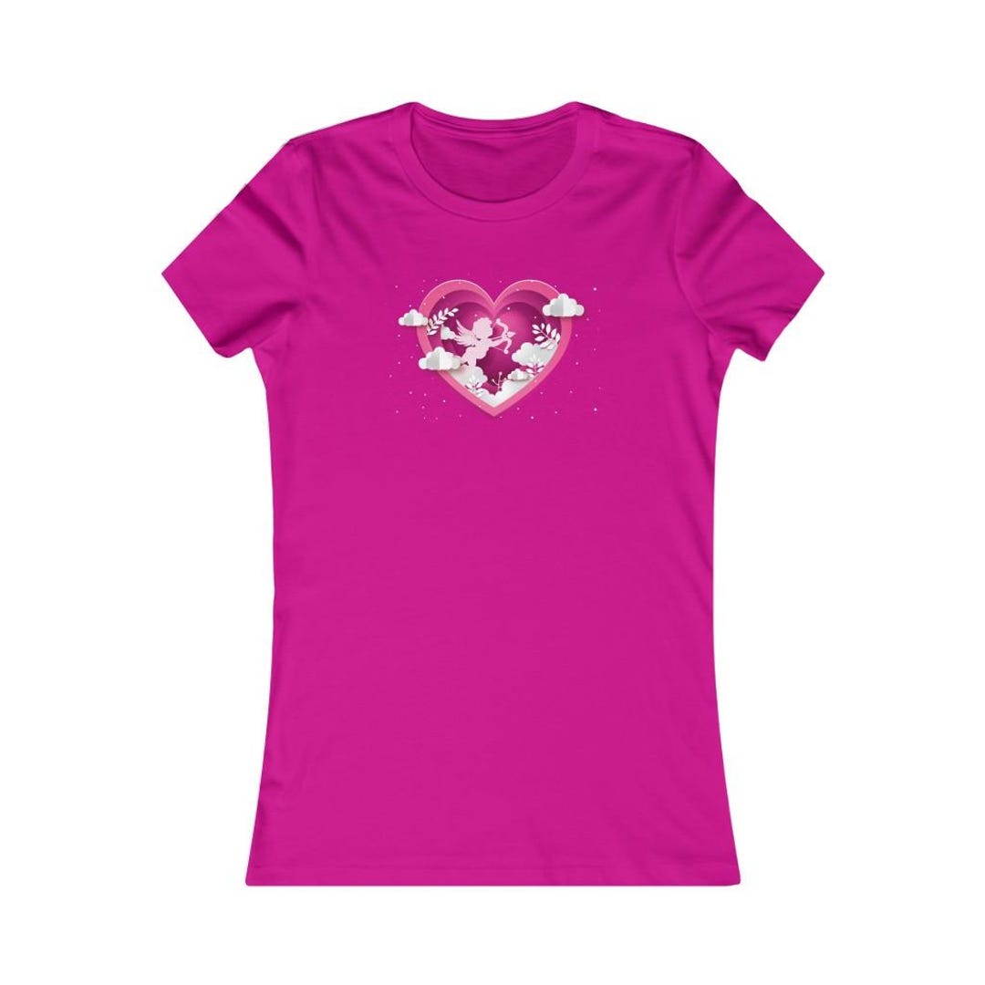 Cupid Bow & Arrow Wings Heart Clouds Valentine's Day Women's Favorite ...