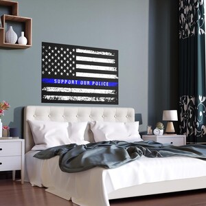 Support Our Police USA Flag First Responder Indoor and Outdoor Silk ...