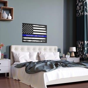Support Our Police USA Flag First Responder Indoor and Outdoor Silk ...