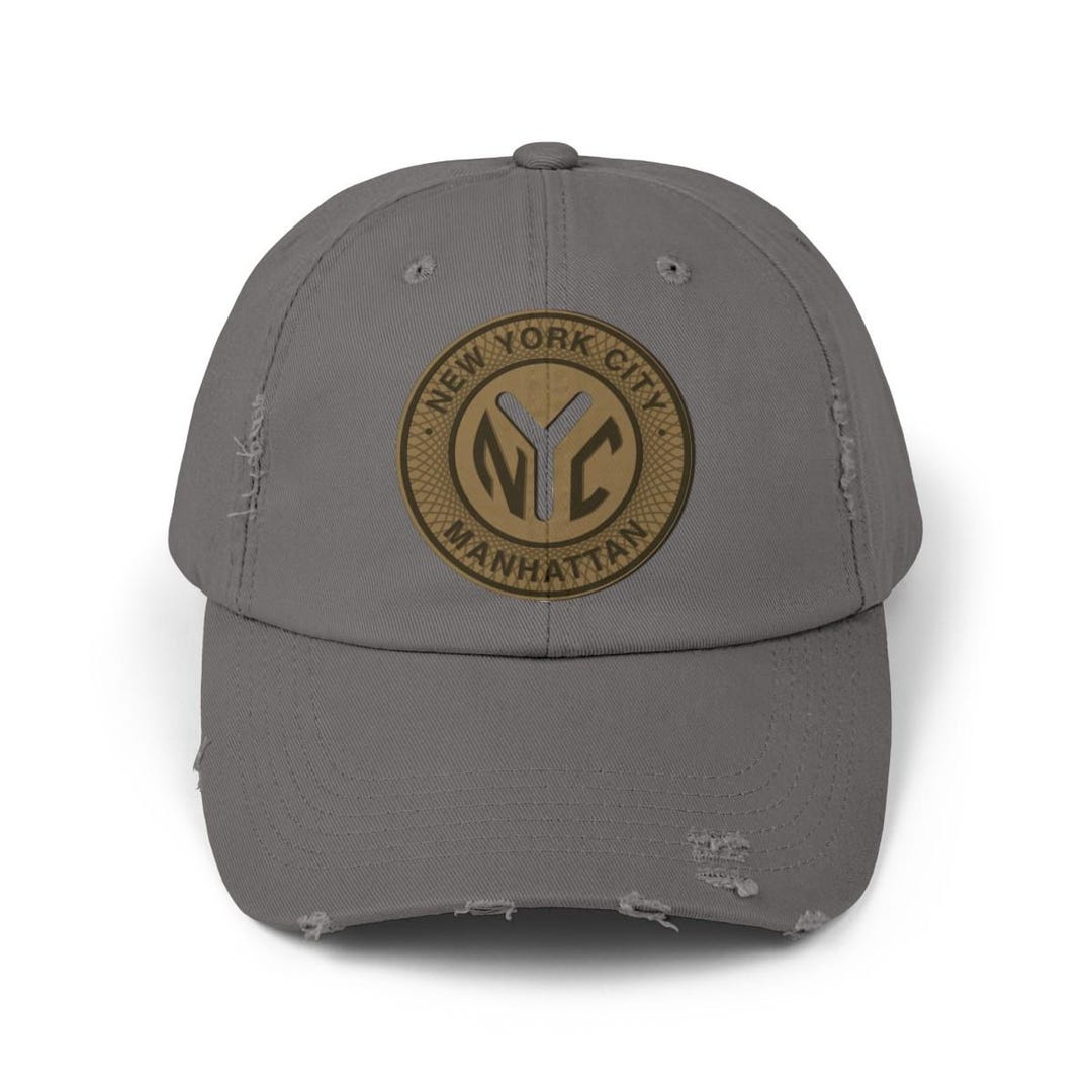 NYC Manhattan Token New York City Unisex Distressed Cap - Etsy