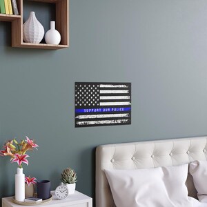 Support Our Police USA Flag First Responder Indoor and Outdoor Silk ...