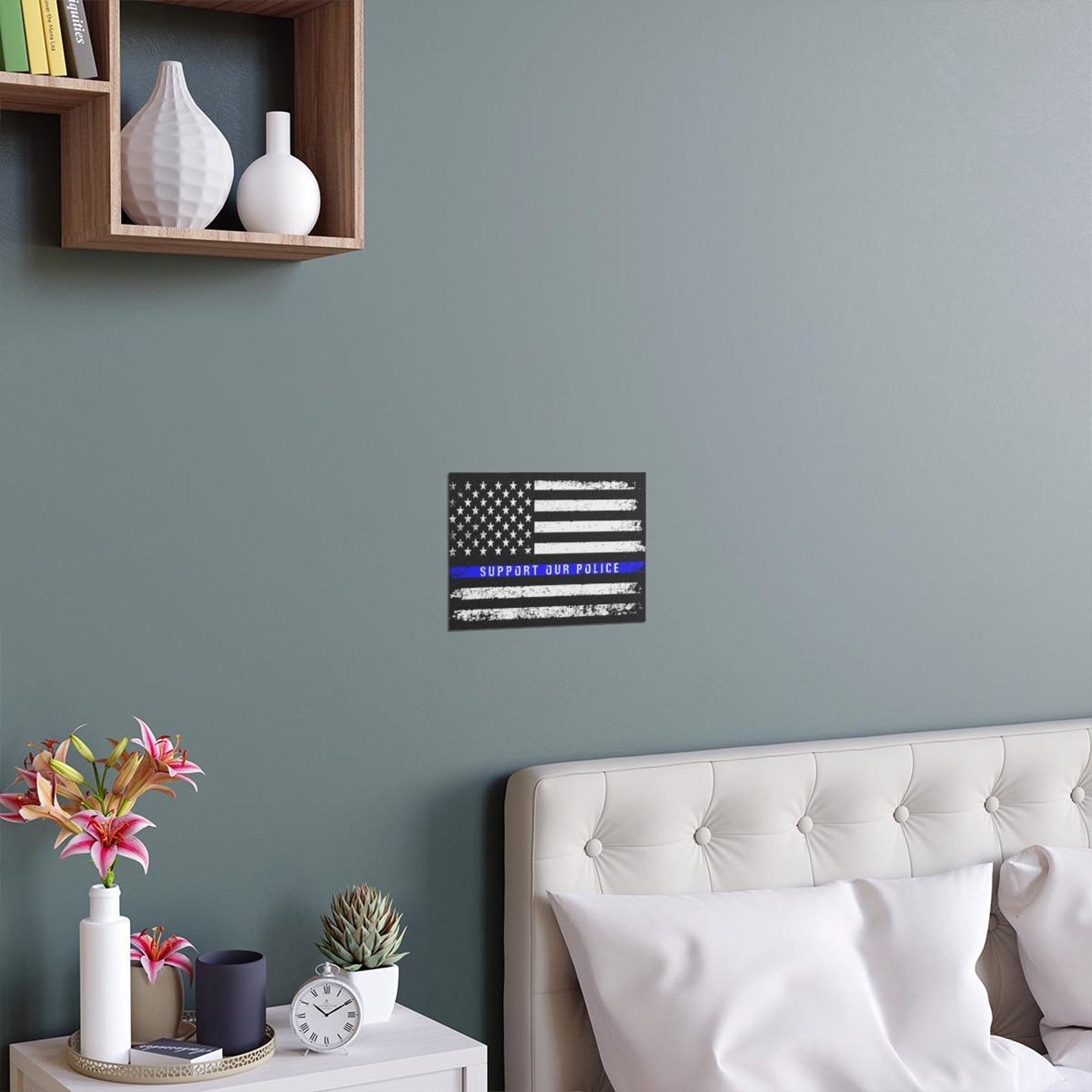 Support Our Police USA Flag First Responder Indoor and Outdoor Silk ...