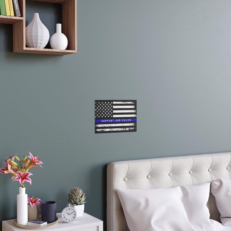 Support Our Police USA Flag First Responder Indoor and Outdoor Silk ...