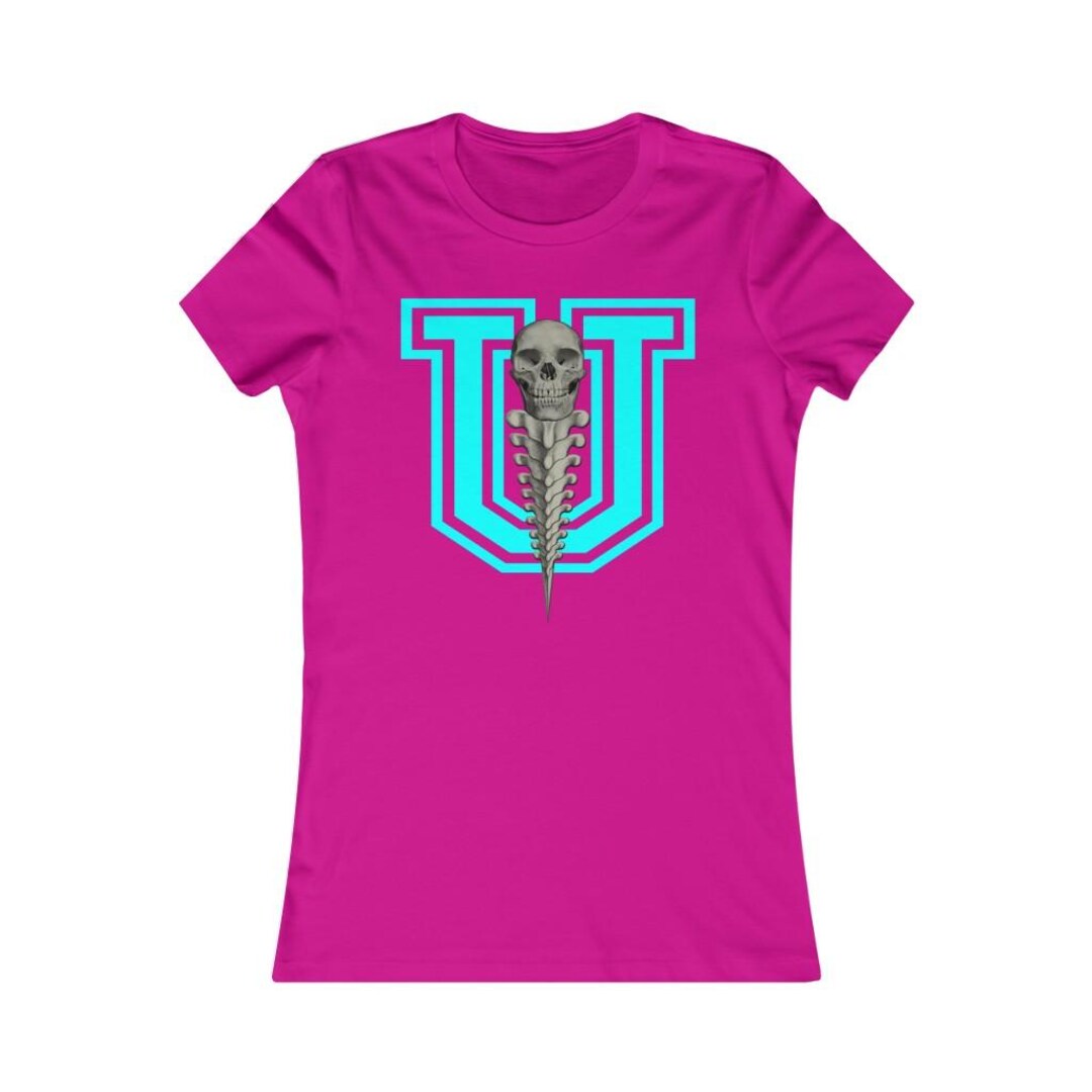 SKREW U SKREW Skull Turquoise Logo Screw Vertebrae University Women's ...