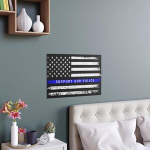 Support Our Police USA Flag First Responder Indoor and Outdoor Silk ...