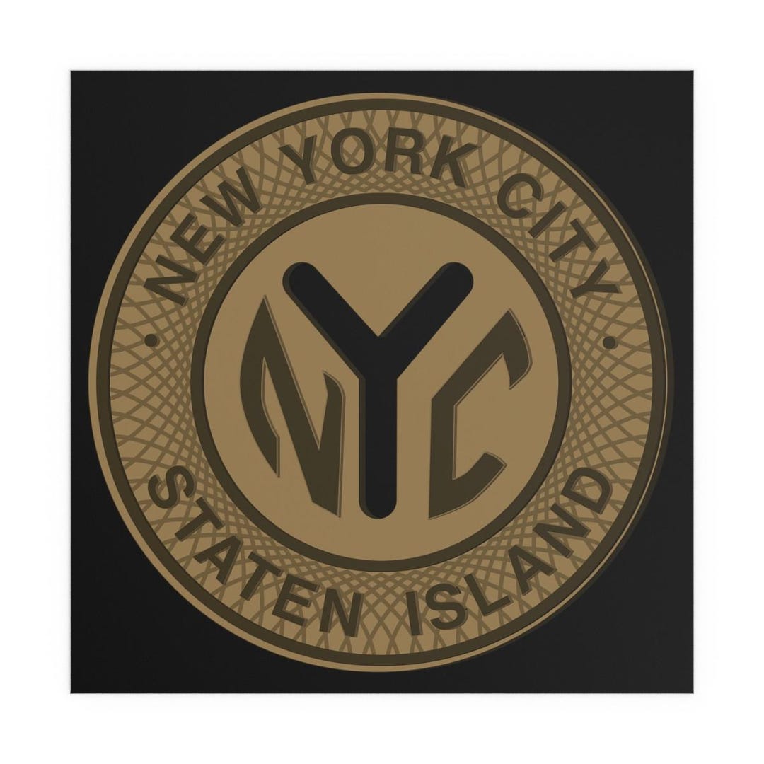 NYC Staten Island Token New York City Indoor and Outdoor Silk Posters ...