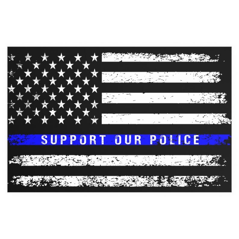 Support Our Police USA Flag First Responder Indoor and Outdoor Silk ...