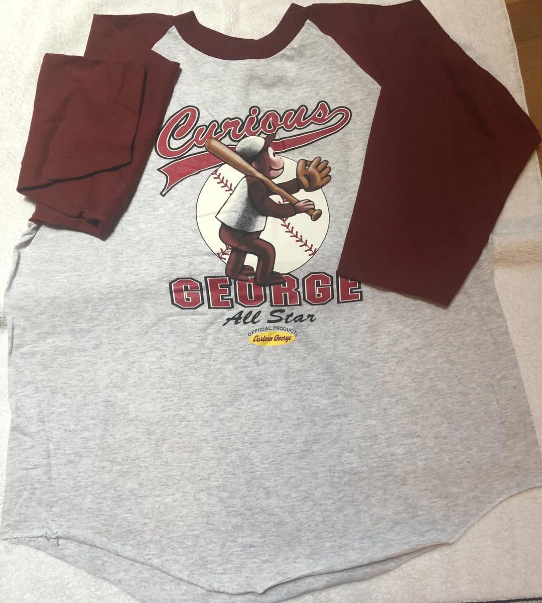 Curious George Baseball Jersey T-shirt Vintage Rare - Etsy