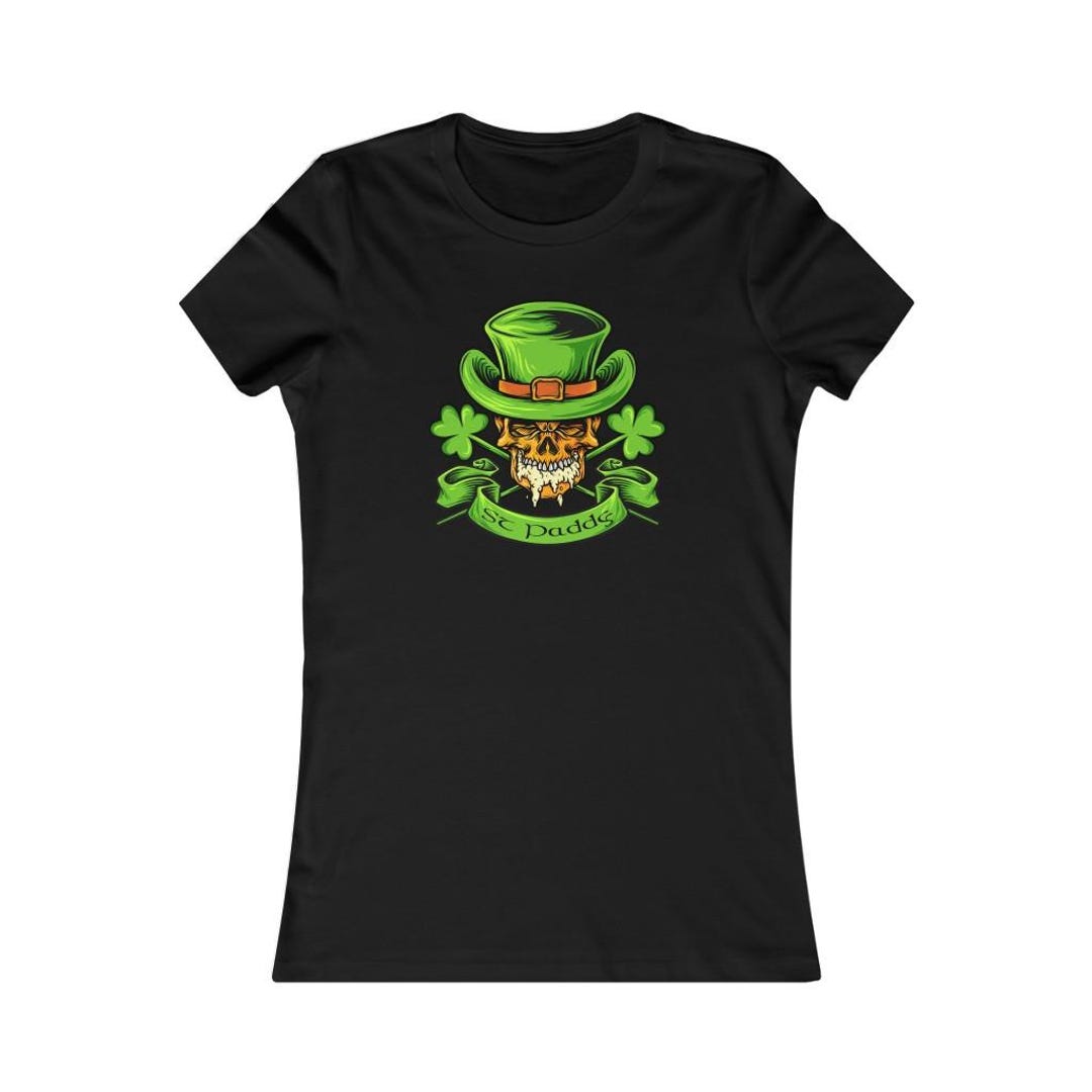 St Paddy Irish Jolly Roger Skull & Crossbones St Patrick's Day Women's ...