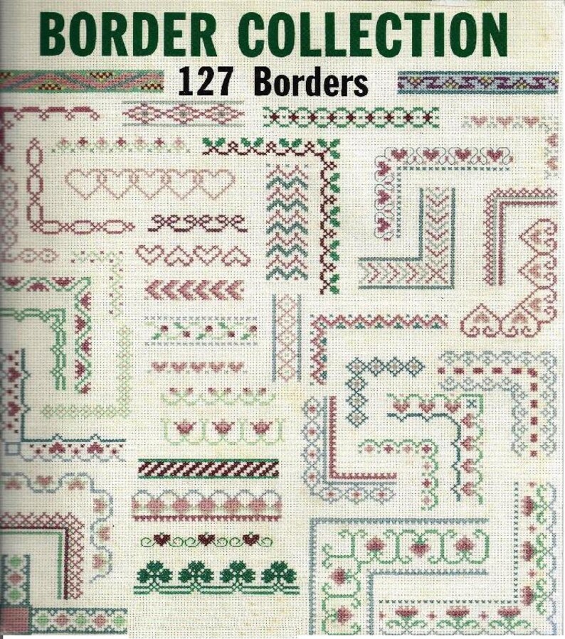 Vintage Cross Stitch Pattern Border , Cross Stitch Border , PDF Instant ...