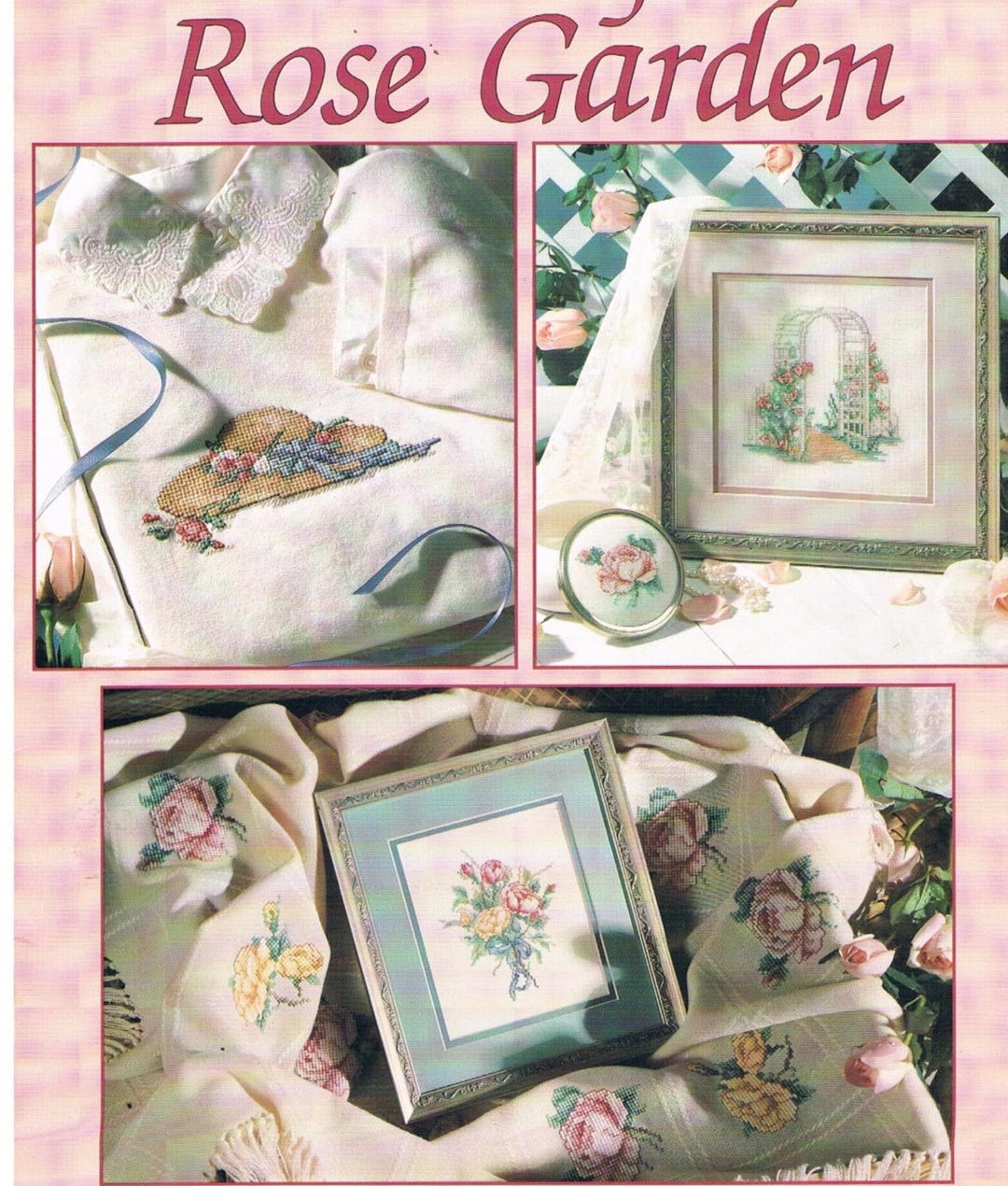 Vintage Cross Stitch Pattern Rose Garden , Cross Stitch Roses Flowers ...
