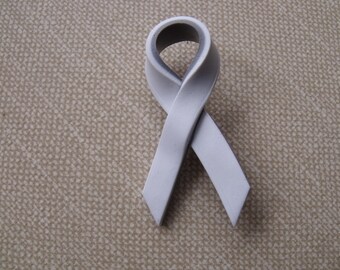 Swarovski Crystal Clear Lung Cancer Awareness Ribbon Brooch Pin Support ...