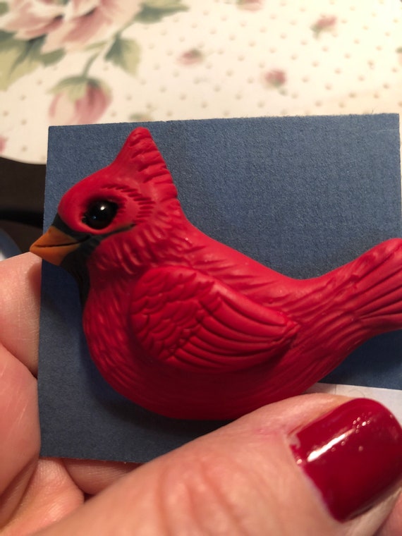Red Cardinal Bird Brooch | Etsy