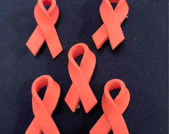 Large Flat Pink ,purple & Teal Ribbon Pins for Thyroid Cancer Awareness ...