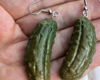 Cute Pickle Earrings Miniature Fake Food Jewelry Polymer Clay - Etsy